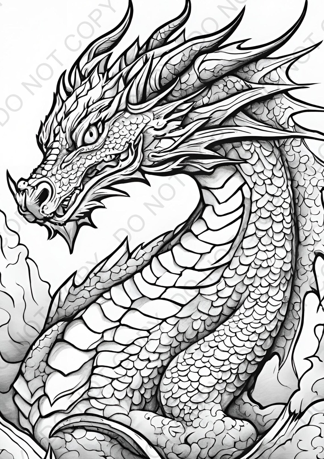 Enchanting Dragon Coloring Pages - Etsy