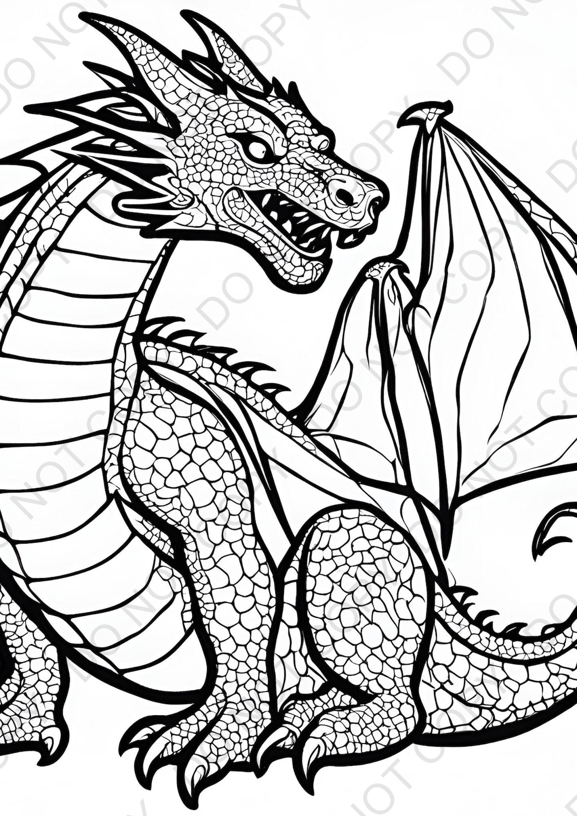 Enchanting Dragon Coloring Pages - Etsy