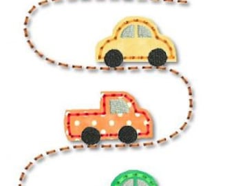CARS on the ROAD Applique 4x4 5x7 6x10 7x11 Svg Machine | Etsy