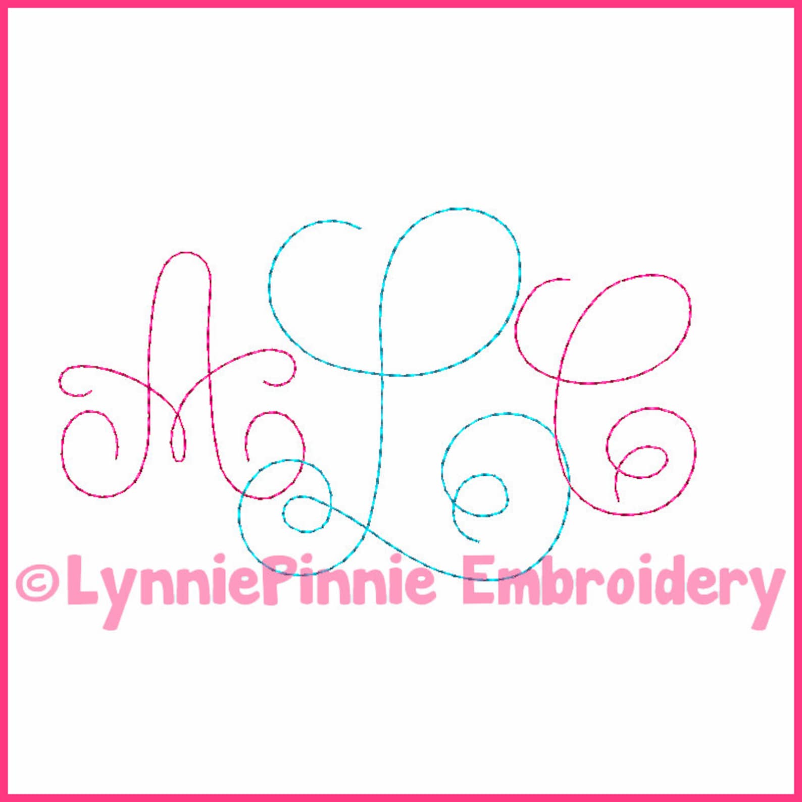 Quick Monogram Sketch Triple Run Embroidery Font 5 Sizes + BX Machine ...