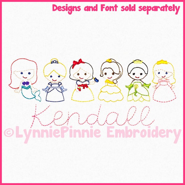 Princess Embroidery Design - Etsy