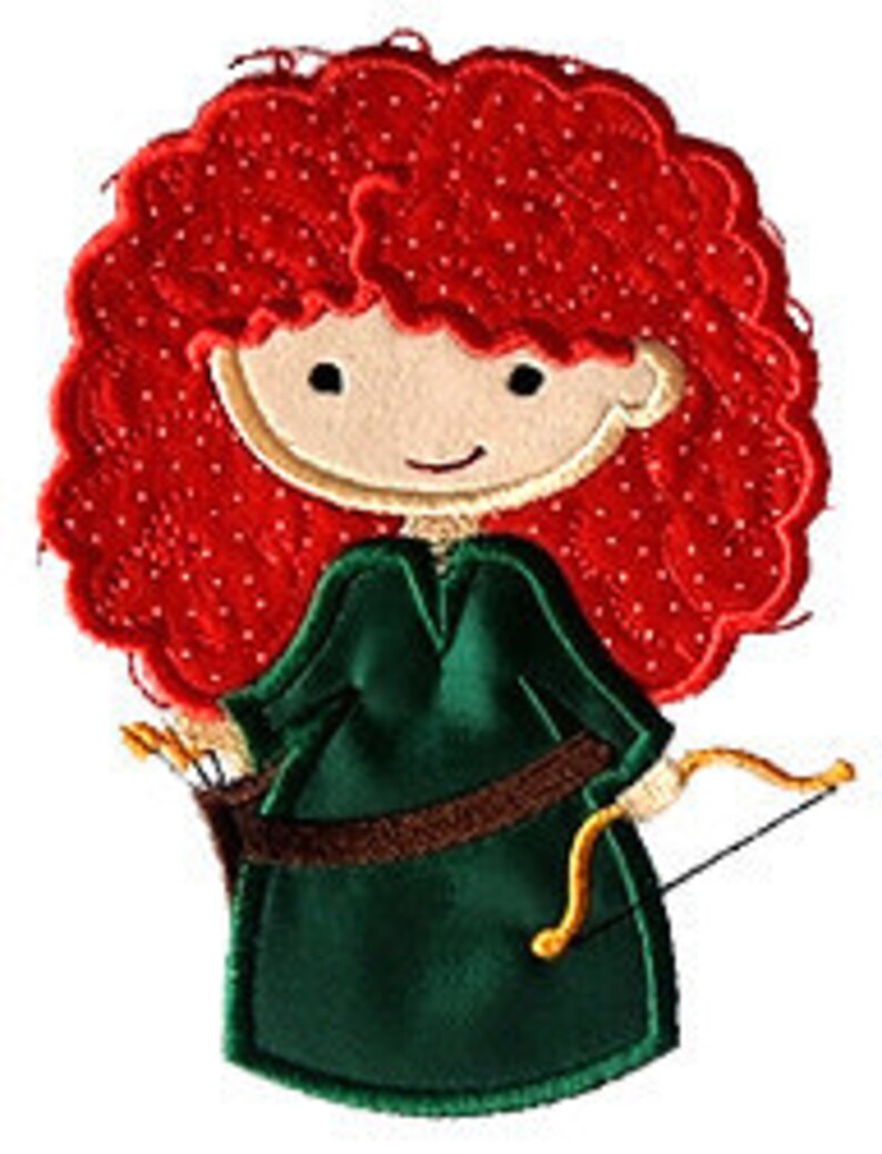 Cutie Princess ARCHER GIRL Applique 4x4 5x7 6x10 Machine Embroidery ...