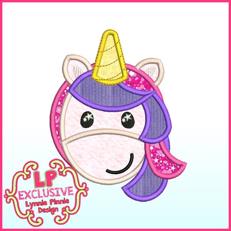 Sweet Unicorn Applique Machine Embroidery Design File 4x4 5x7 - Etsy