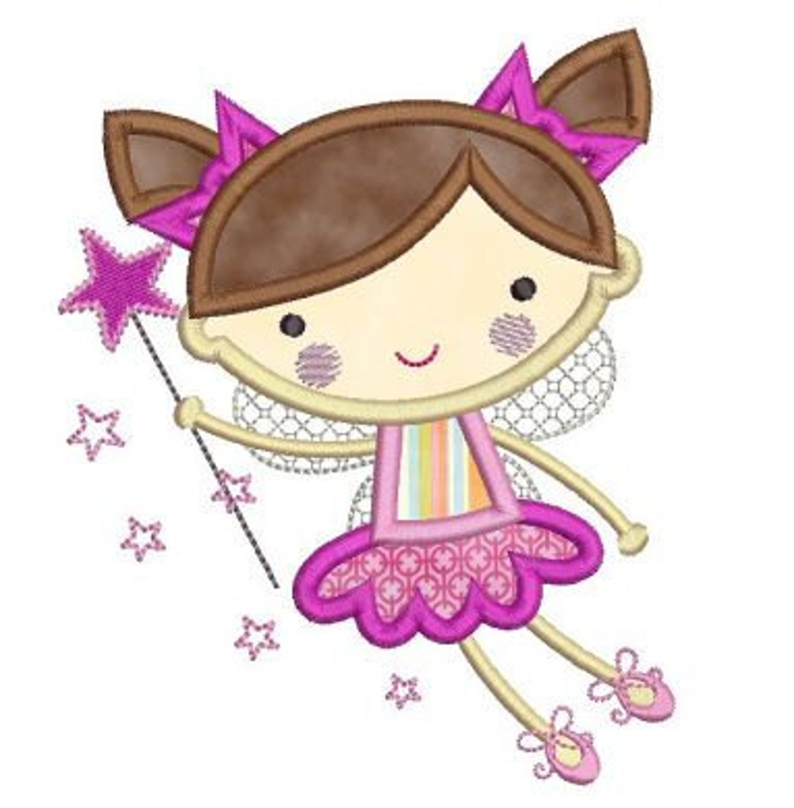 STAR FAIRY Applique 4x4 5x7 6x10 Machine Embroidery Design - Etsy