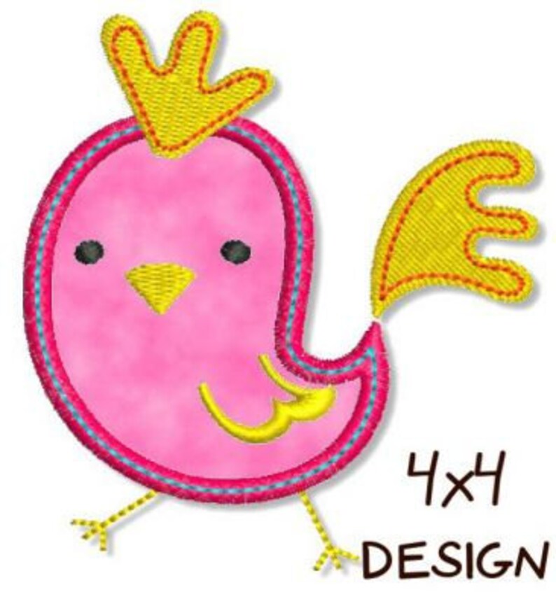 Funky CHICKEN Applique SET 4x4 5x7 Machine Embroidery Design - Etsy