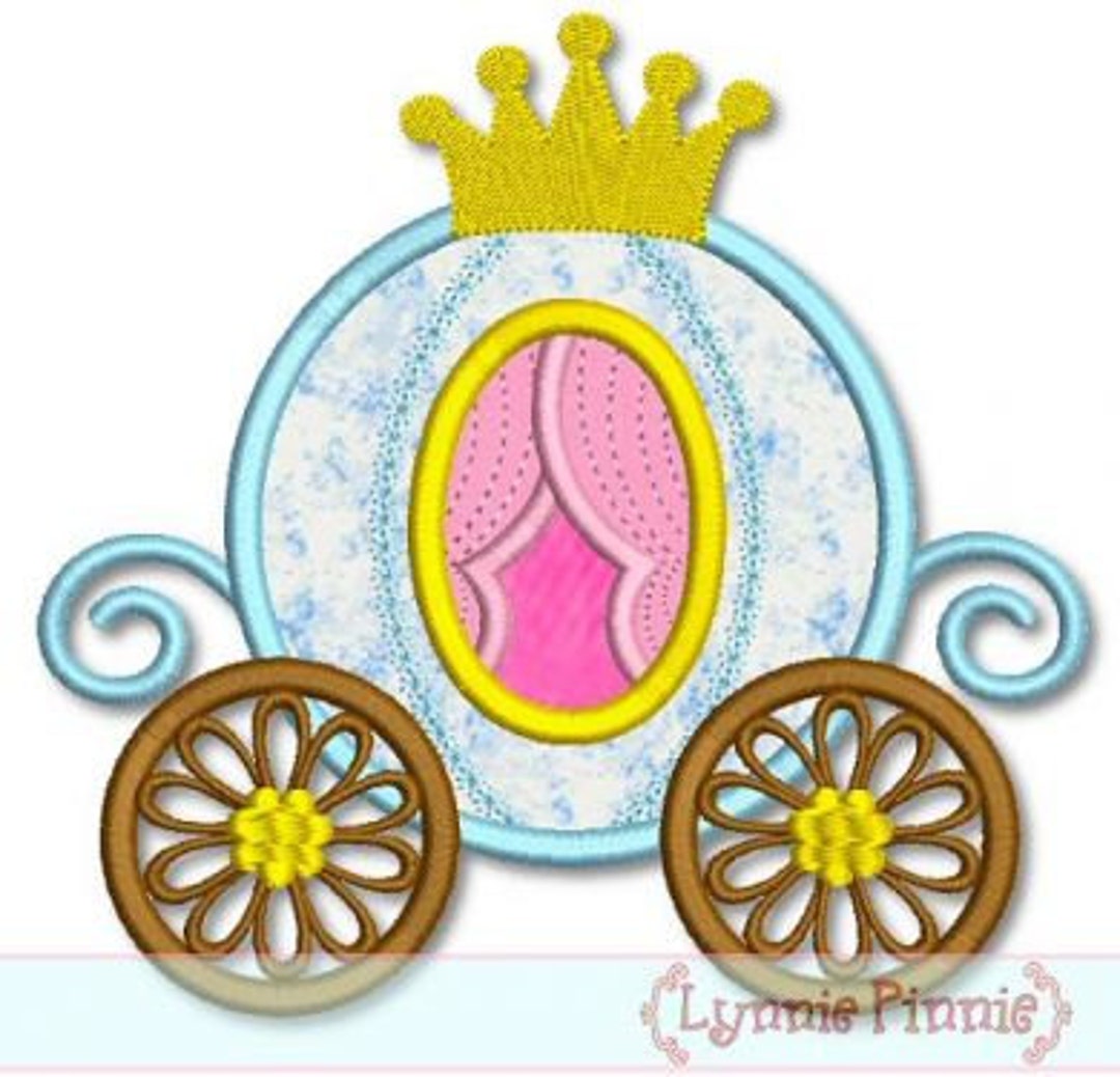 PRINCESS CARRIAGE Applique 4x4 5x7 6x10 7x11 Svg Machine Embroidery ...