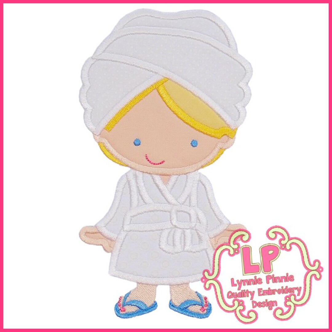 SPA GIRL 2 Applique 4x4 5x7 6x10 Machine Embroidery Design File Instant ...