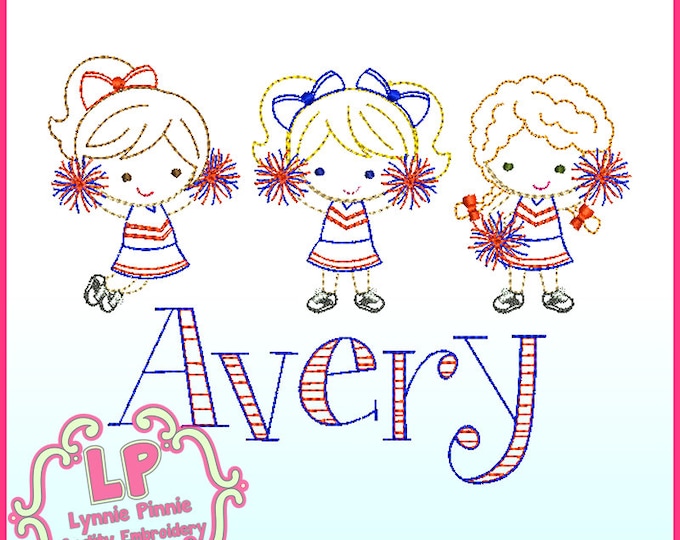 COLORWORK CHEER TRIO Machine Embroidery Design Cheerleaders File - Etsy