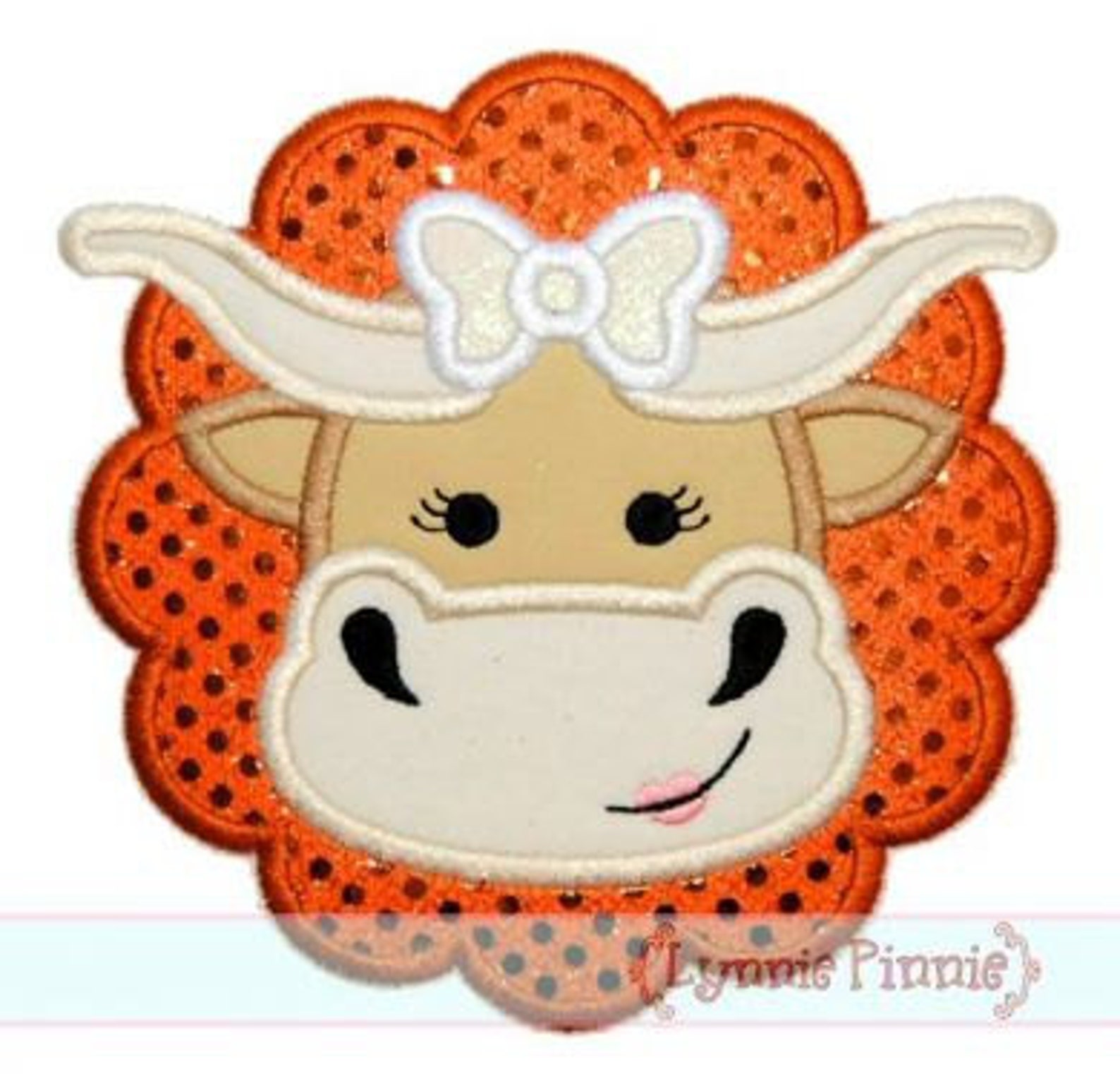LONGHORN GIRL Bull Applique 4x4 5x7 6x10 7x11 Svg Machine Embroidery ...