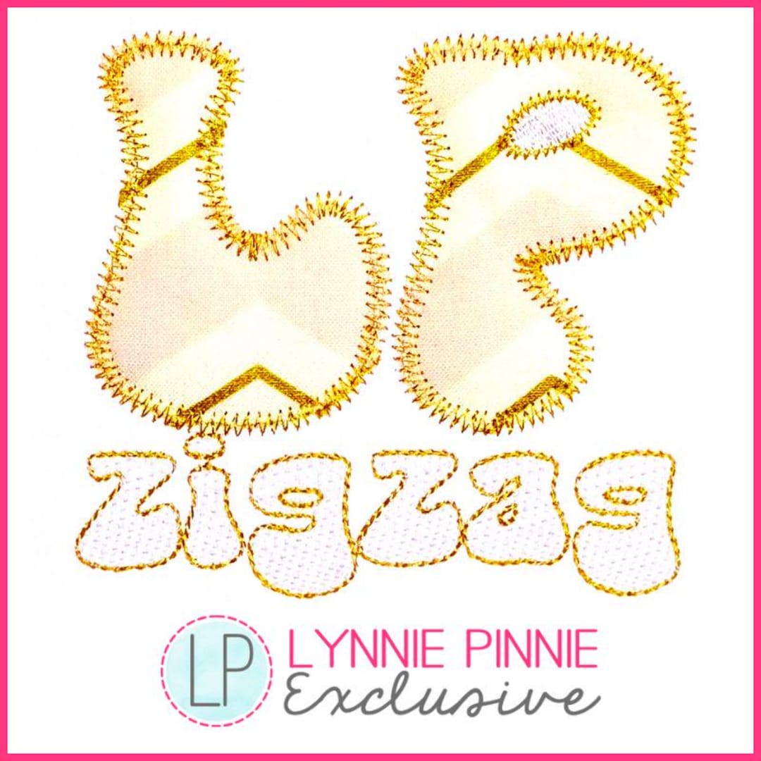 Wavy Zig Zag Stitch Applique Font Font DIGITAL Embroidery Machine File ...