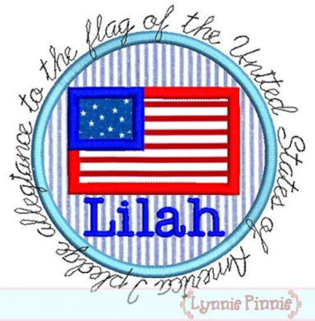 PLEDGE of Allegiance FLAG Circle Frame Name Frame 4x4 5x7 6x10 ...