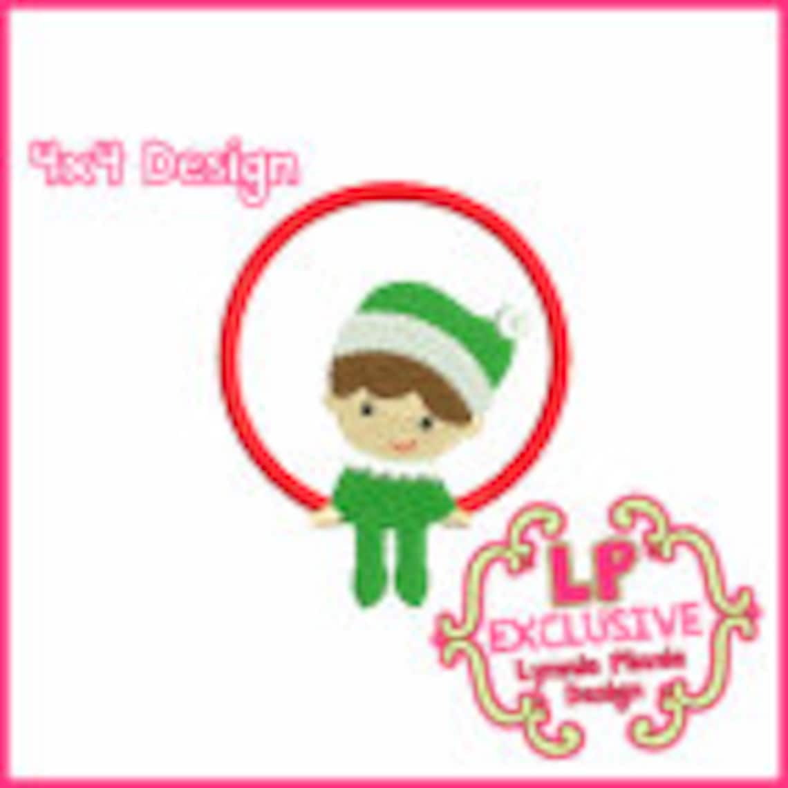 Boy Elf Circle Frame Applique 4x4 5x7 6x10 SVG Machine - Etsy