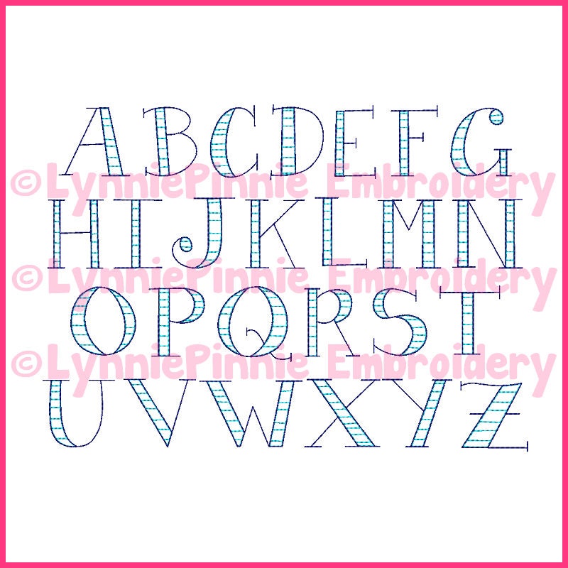 Curlygirl 2 Color Sketch Font - Triple Run DIGITAL Embroidery Machine ...