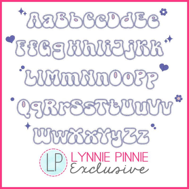 Sweet Script Extra Bold Chain Stitch Font Uppercase & Lowercase Font ...