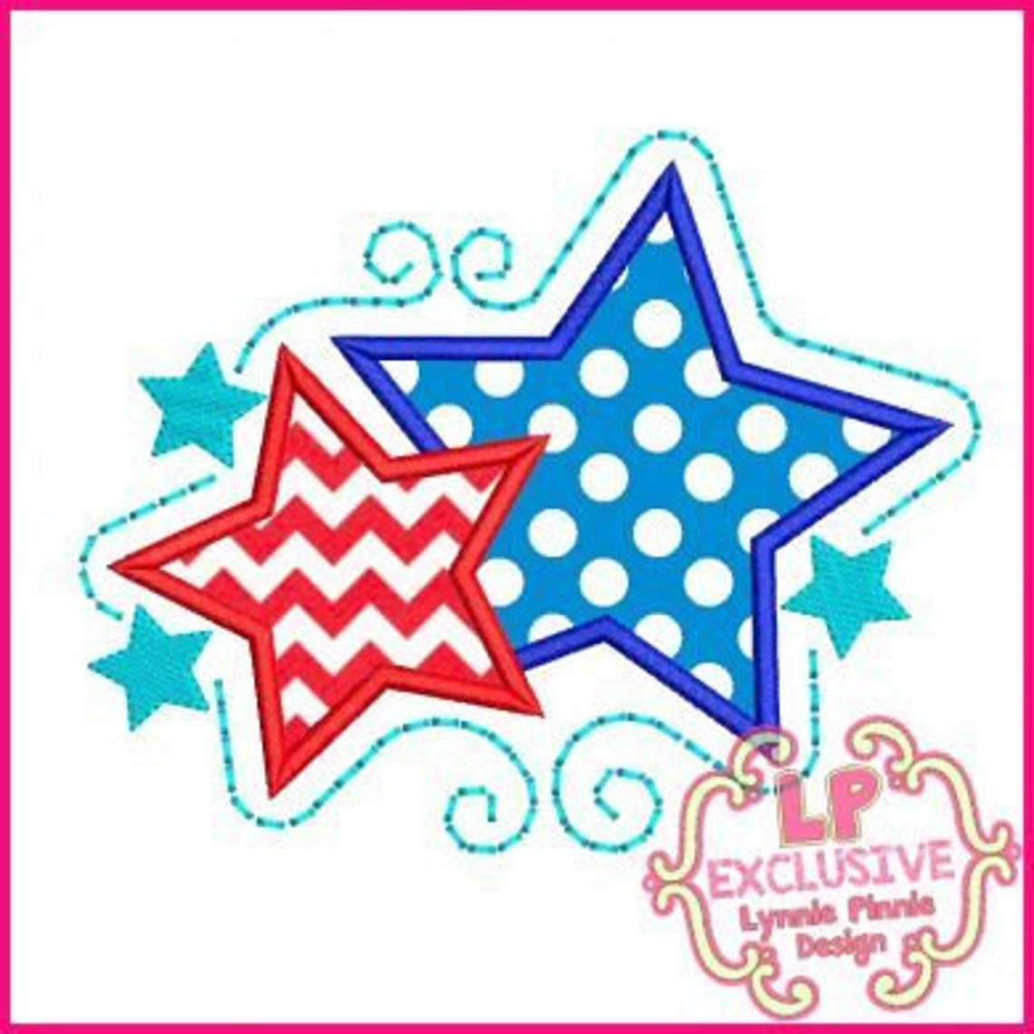 Swirly Stars Applique 4x4 5x7 6x10 SVG Machine Embroidery - Etsy