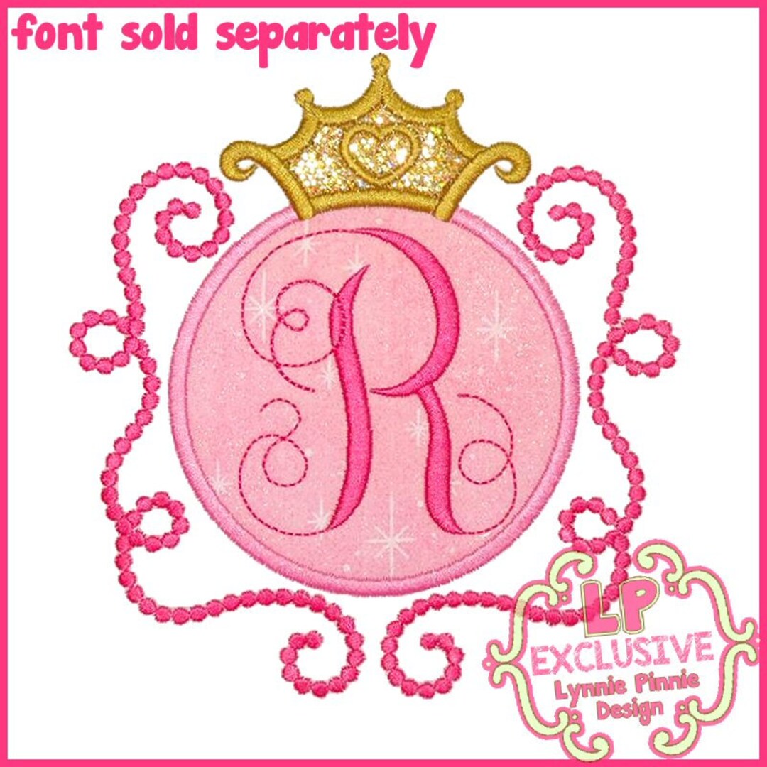 Circle PRINCESS FRAME 2 Applique 4x4 5x7 6x10 7x11 SVG Machine ...