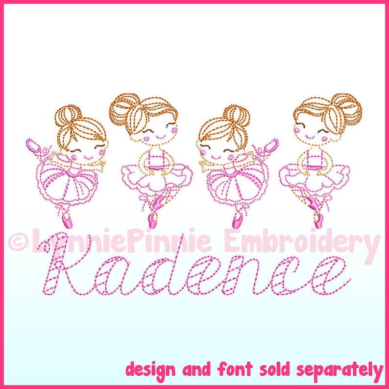 Colorwork Mini Ballerinas Machine Embroidery Design File - Etsy