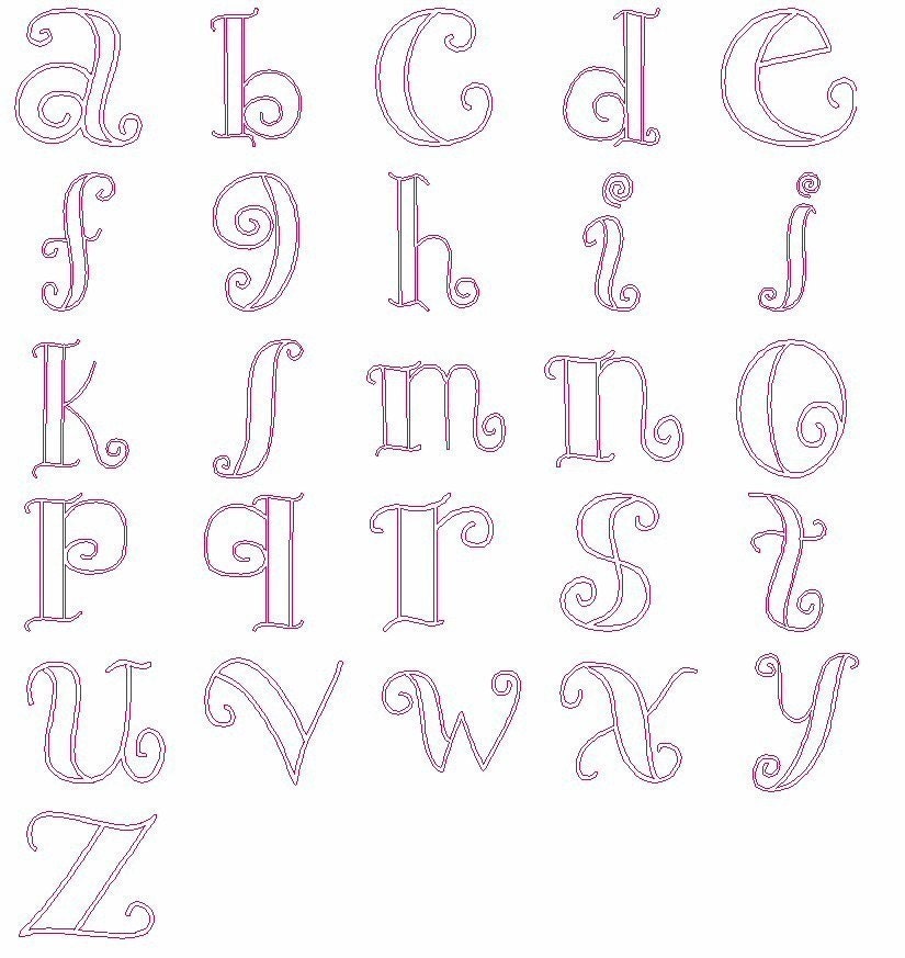 REDWORK Scrolls ALPHABET 4x4 Machine Embroidery Design INSTANT - Etsy