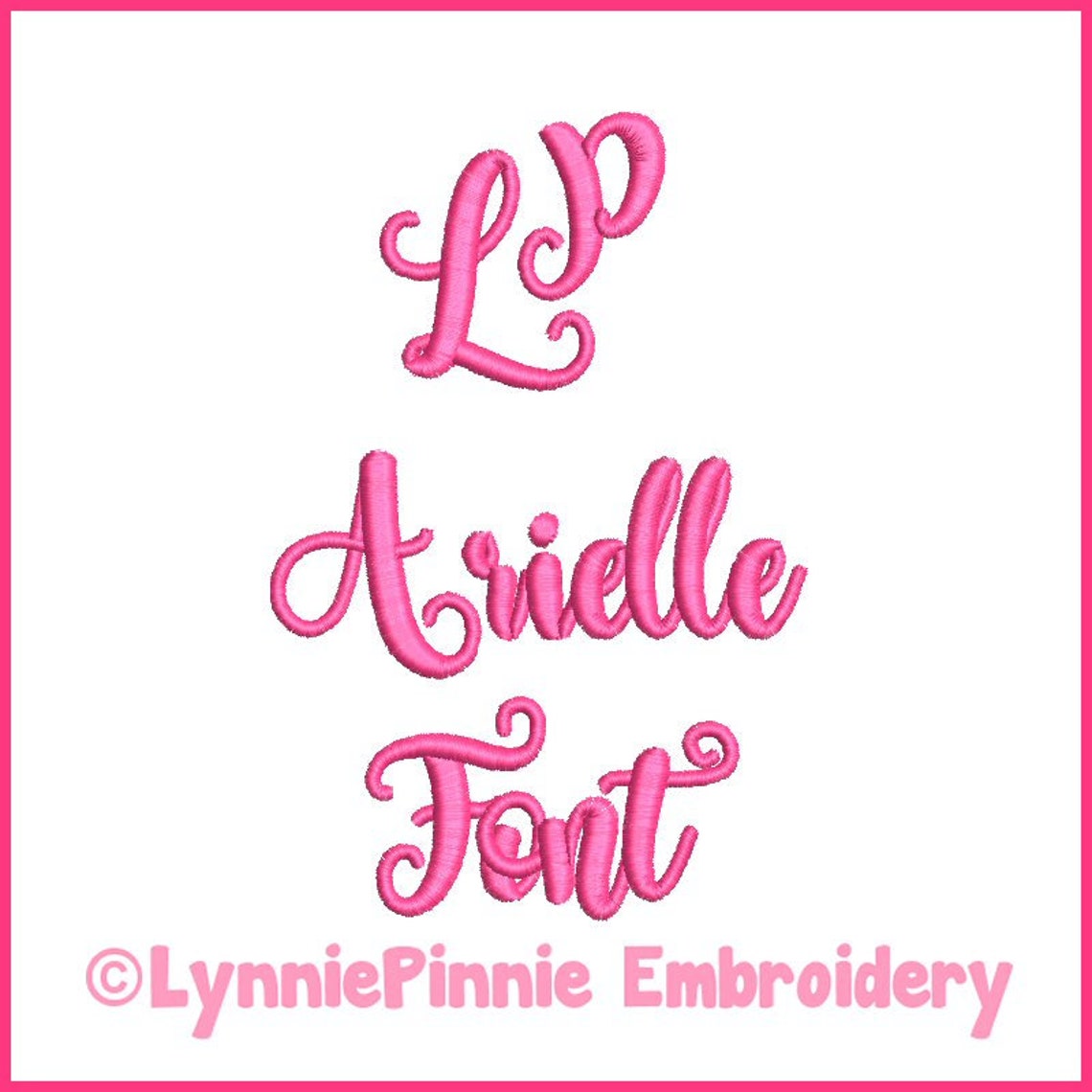 Arielle Script Bold Satin Stitch Font Uppercase and Lowercase | Etsy