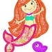 MERMAID With Fish FRIEND Applique 4x4 5x7 6x10 Machine Embroidery ...