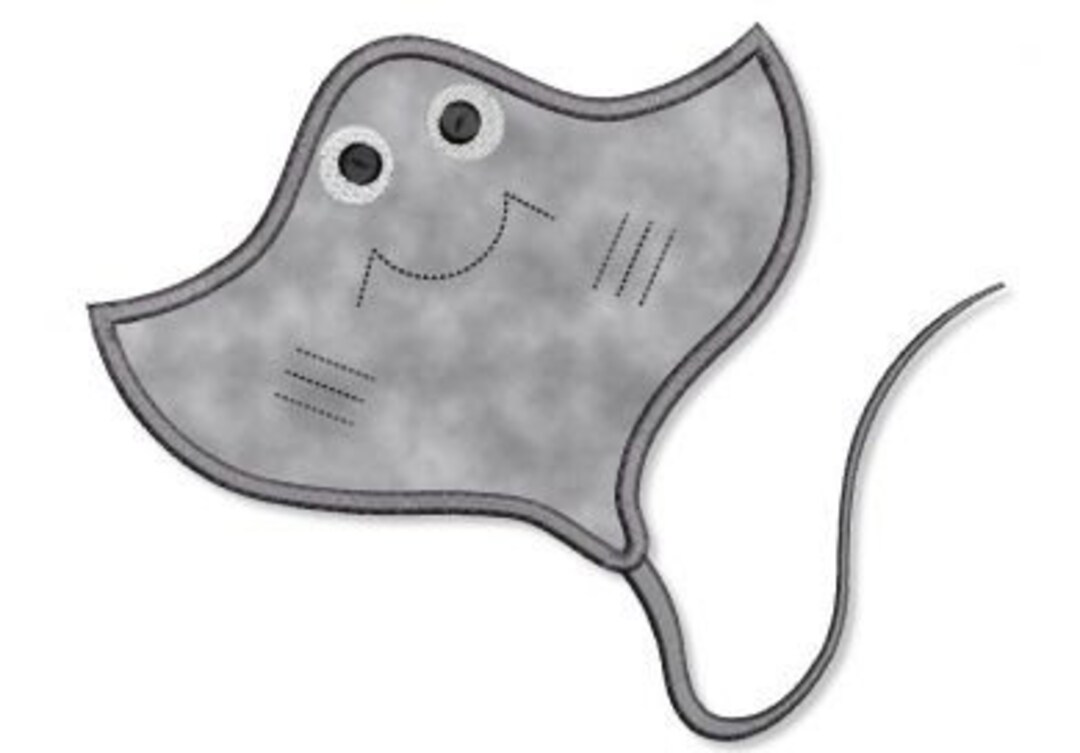 STINGRAY Applique 4x4 5x7 6x10 Machine Embroidery Design Ocean Beach ...