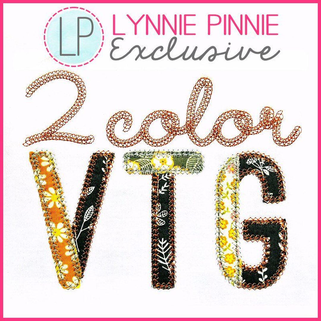 Native BX Embroidery Font 2 Color Vintage Stitch Block Applique DIGITAL ...