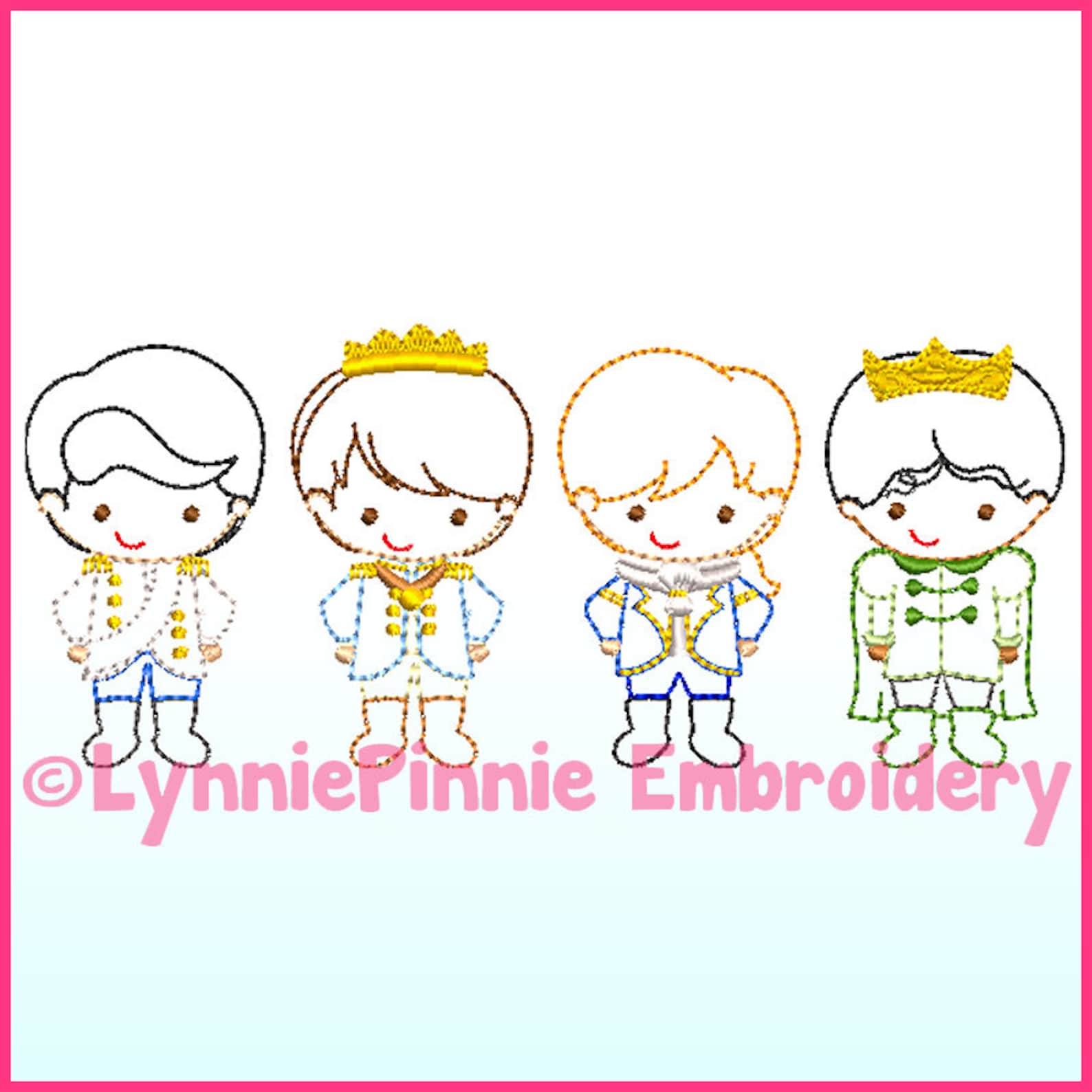 Colorwork Mini Prince Set of 4 Machine Embroidery Design File - Etsy