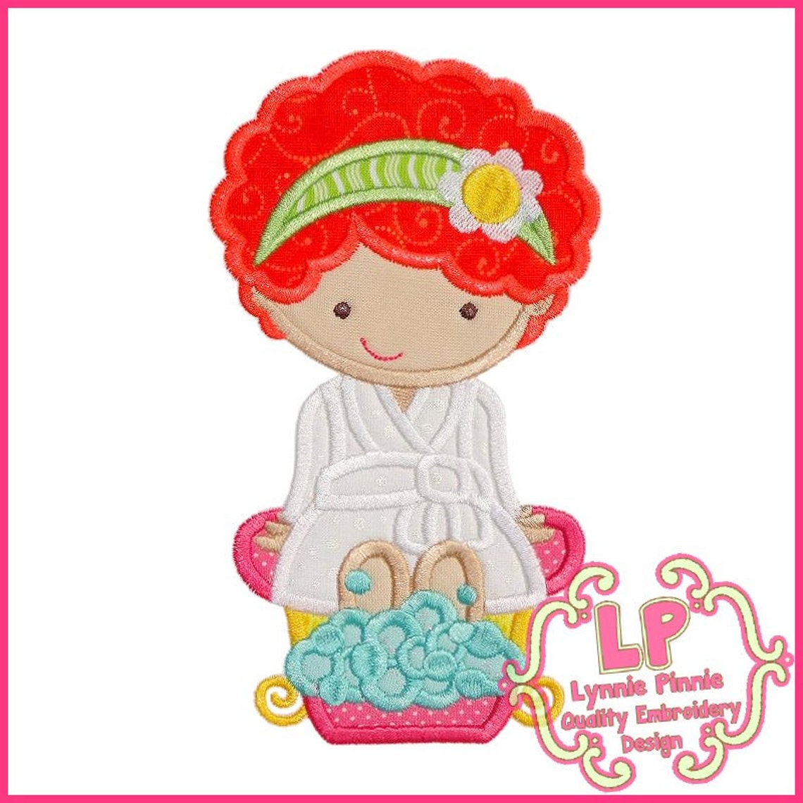 SPA GIRL 1 Applique 4x4 5x7 6x10 SVG Machine Embroidery Design | Etsy