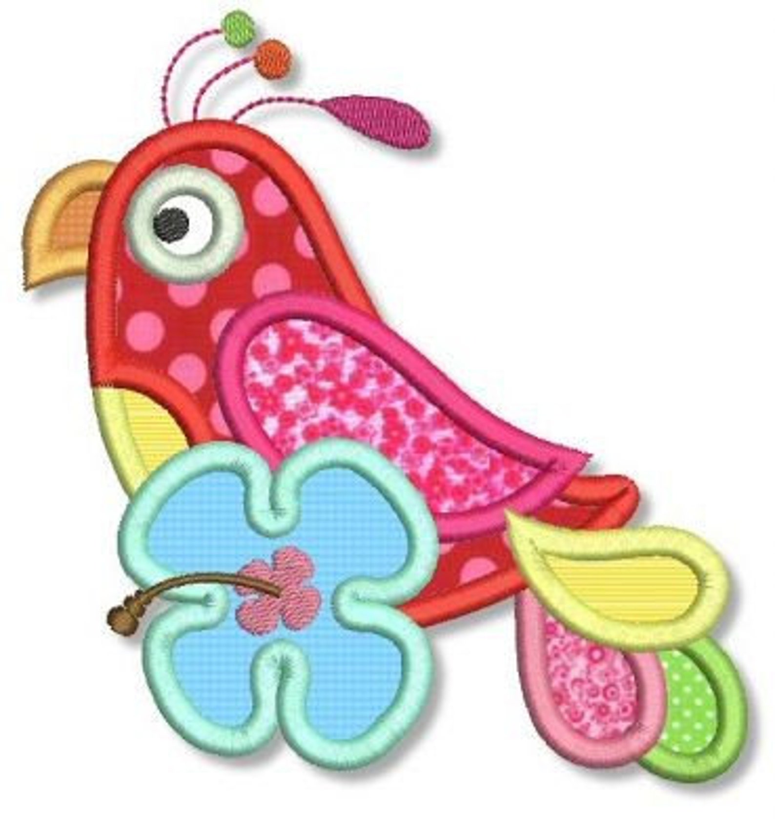 TROPICAL BIRD Applique 4x4 5x7 Machine Embroidery Design Parrot Macaw ...
