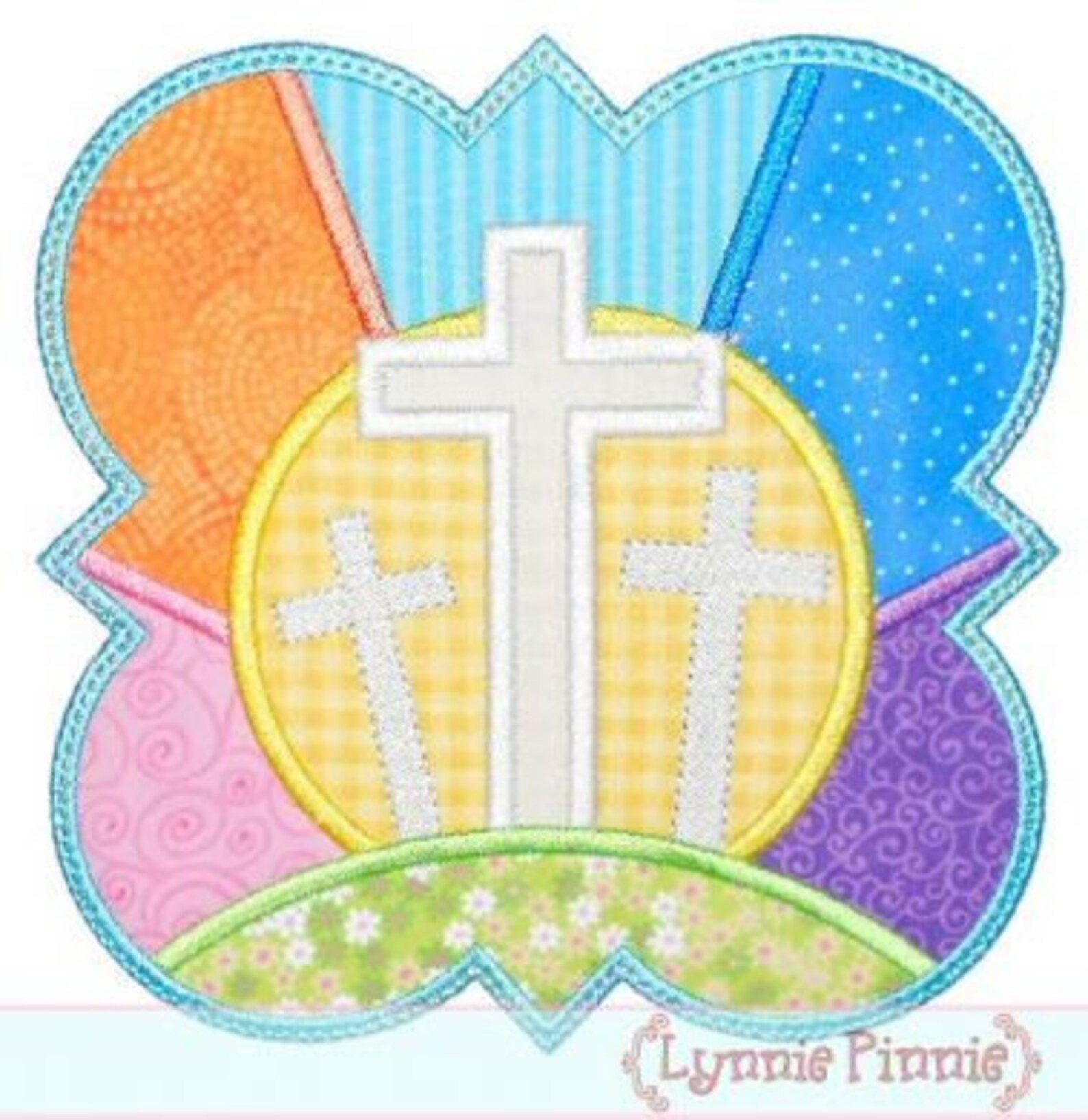 EASTER CROSSES Frame Applique 4x4 5x7 6x10 7x11 Machine Embroidery ...