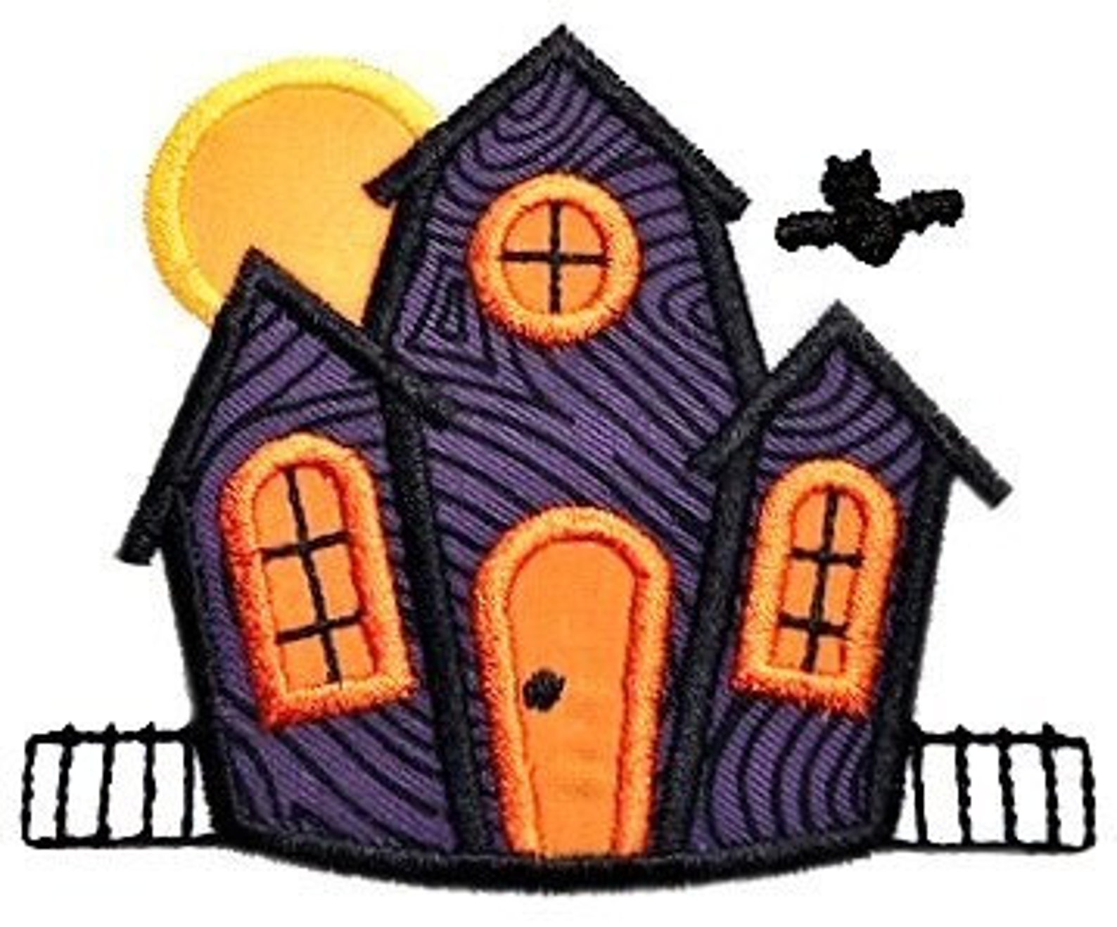 HAUNTED HOUSE Applique 4x4 5x7 6x10 Machine Embroidery Design | Etsy