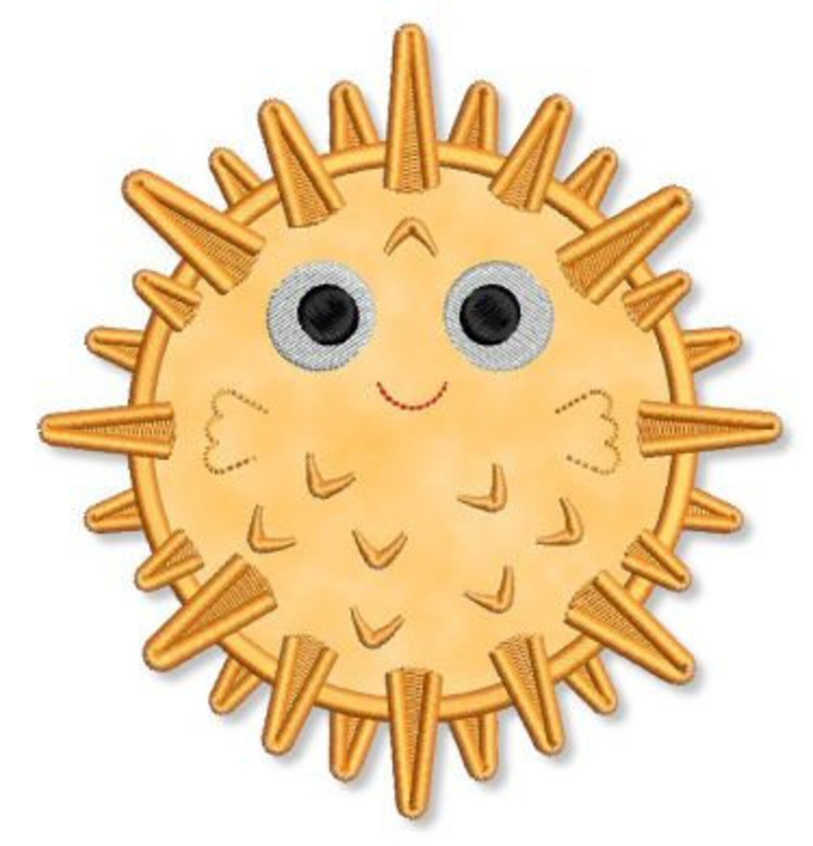 PUFFER FISH Applique 4x4 5x7 6x10 Machine Embroidery Design Pufferfish ...