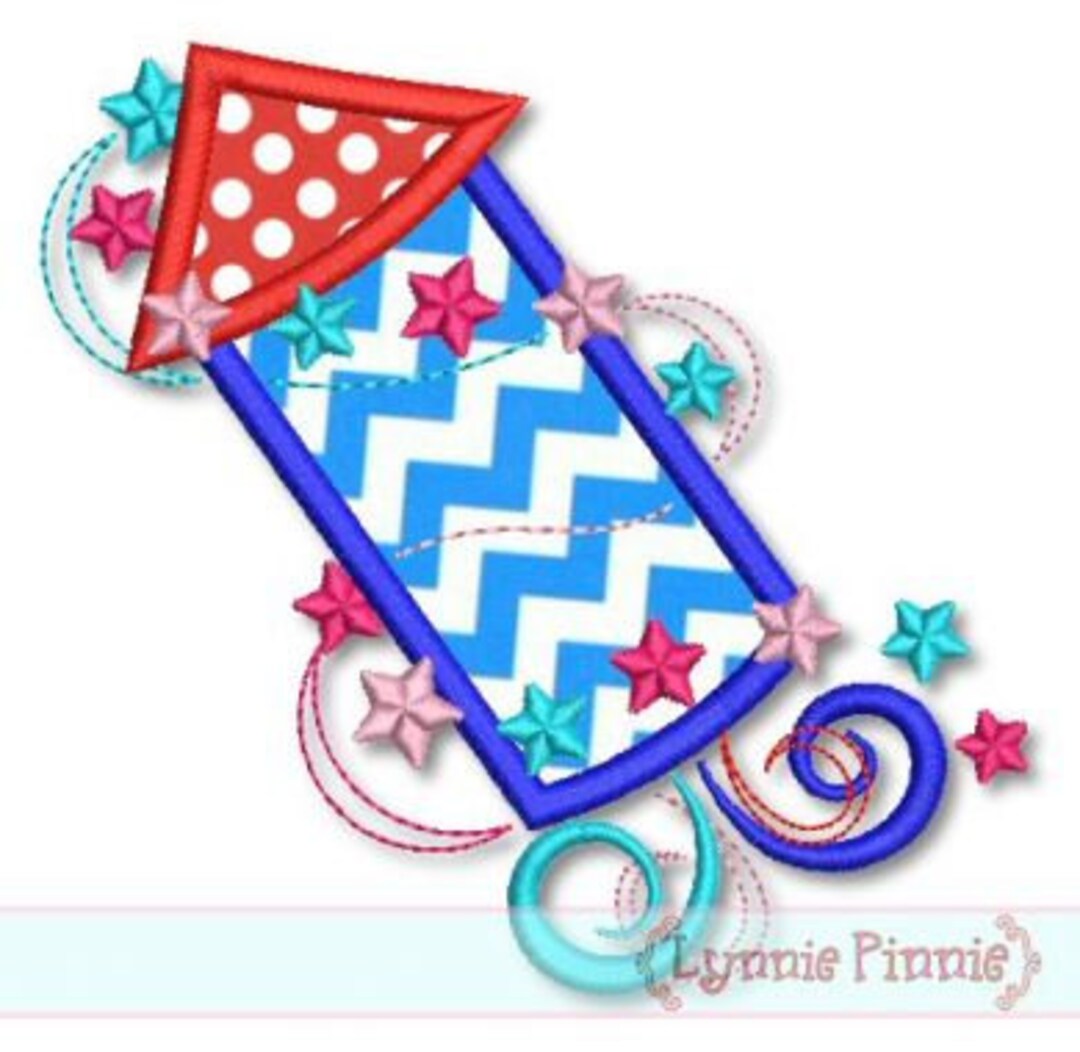 SWIRL FIRECRACKER Applique 4x4 5x7 6x10 7x11 Svg Machine Embroidery ...