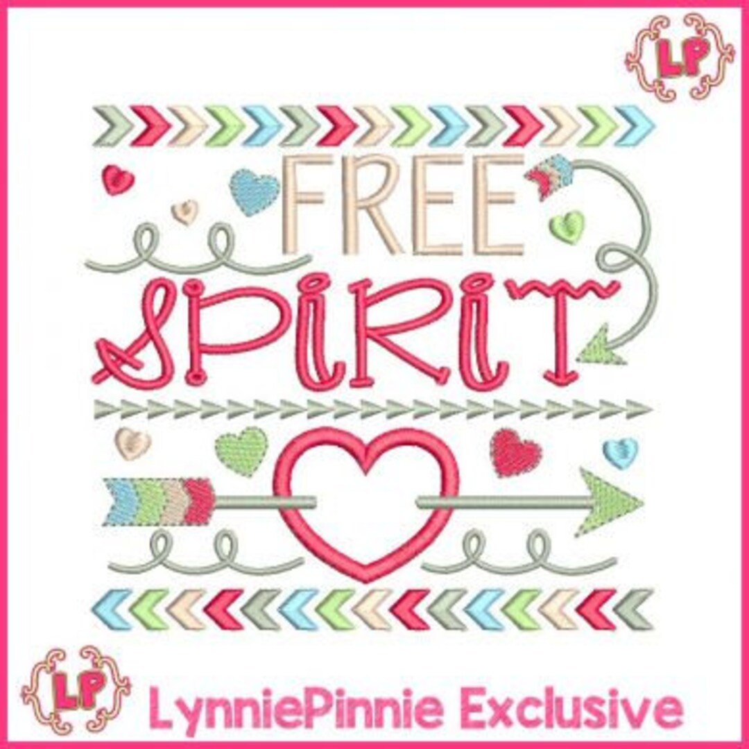 Free Spirit Tribal Arrows Word Art Applique 4x4 5x7 6x10 7x11 Machine ...