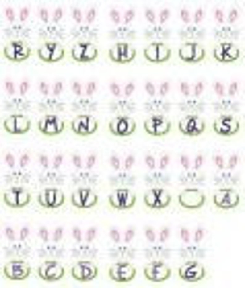 EASTER Bunny Applique ALPHABET 5x7 Machine Embroidery Design Font ...