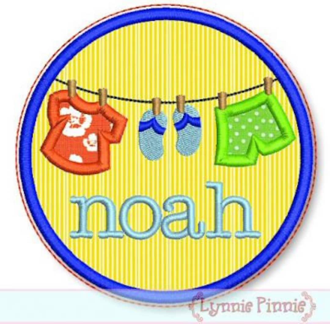 CIRCLE Summer CLOTHESLINE Applique 4x4 5x7 6x10 7x11 Machine Embroidery ...