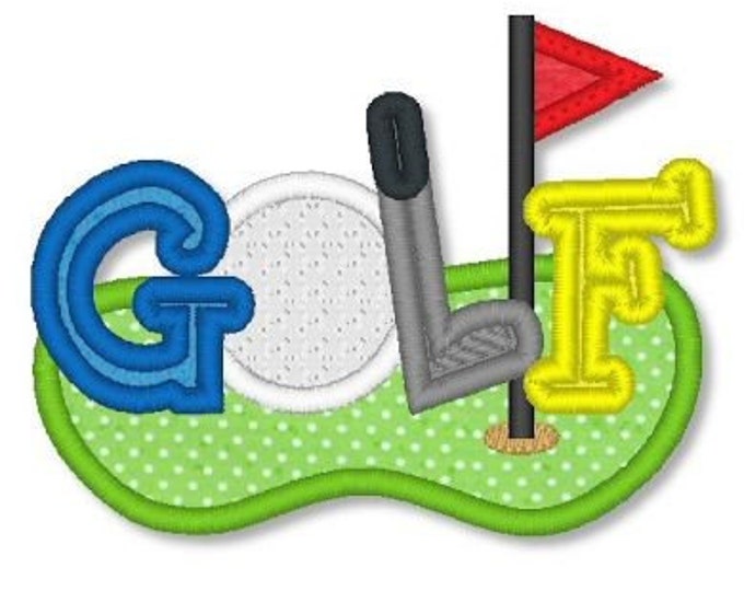 GOLF Applique 4x4 5x7 Machine Embroidery Design Putter Green INSTANT ...