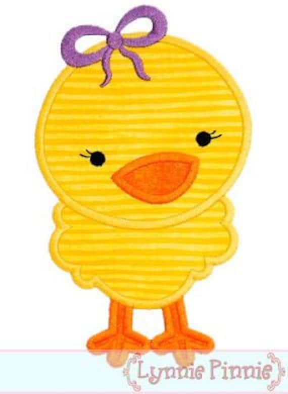 Cute GIRLY CHICK Applique 4x4 5x7 6x10 Machine Embroidery - Etsy