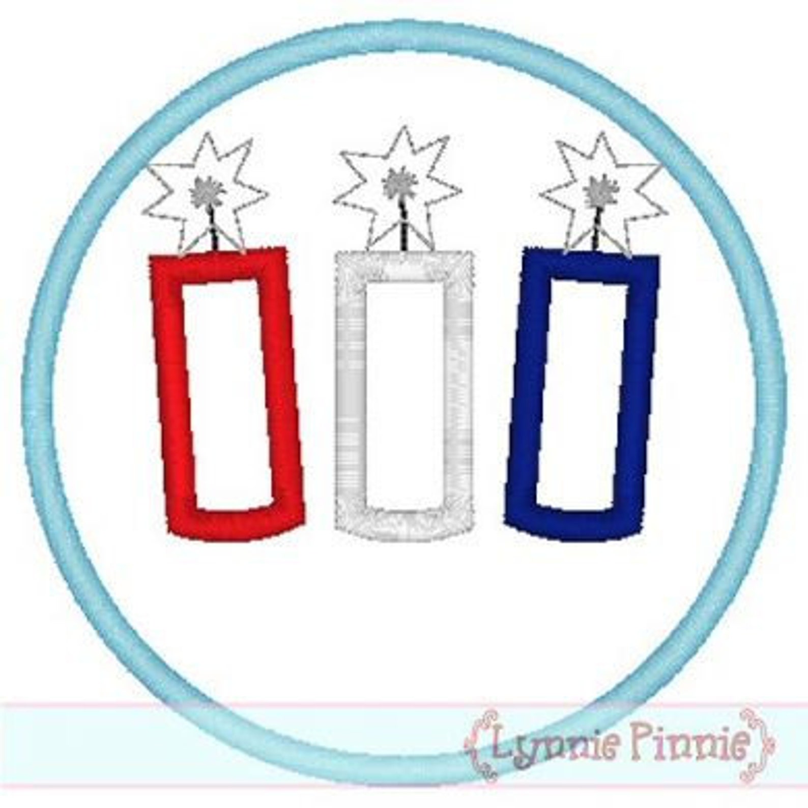 3 FIRECRACKERS Name FRAME Applique 4x4 5x7 6x10 7x11 Patriotic | Etsy