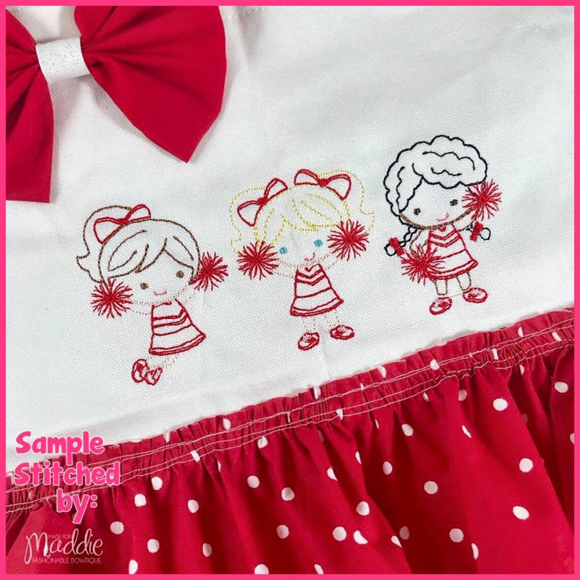 COLORWORK CHEER TRIO Machine Embroidery Design Cheerleaders File - Etsy