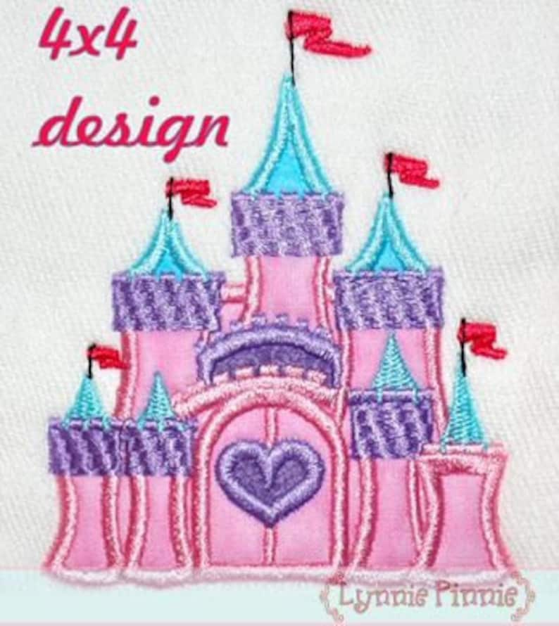 FANCY Princess CASTLE Applique 4x4 5x7 6x10 Machine Embroidery - Etsy