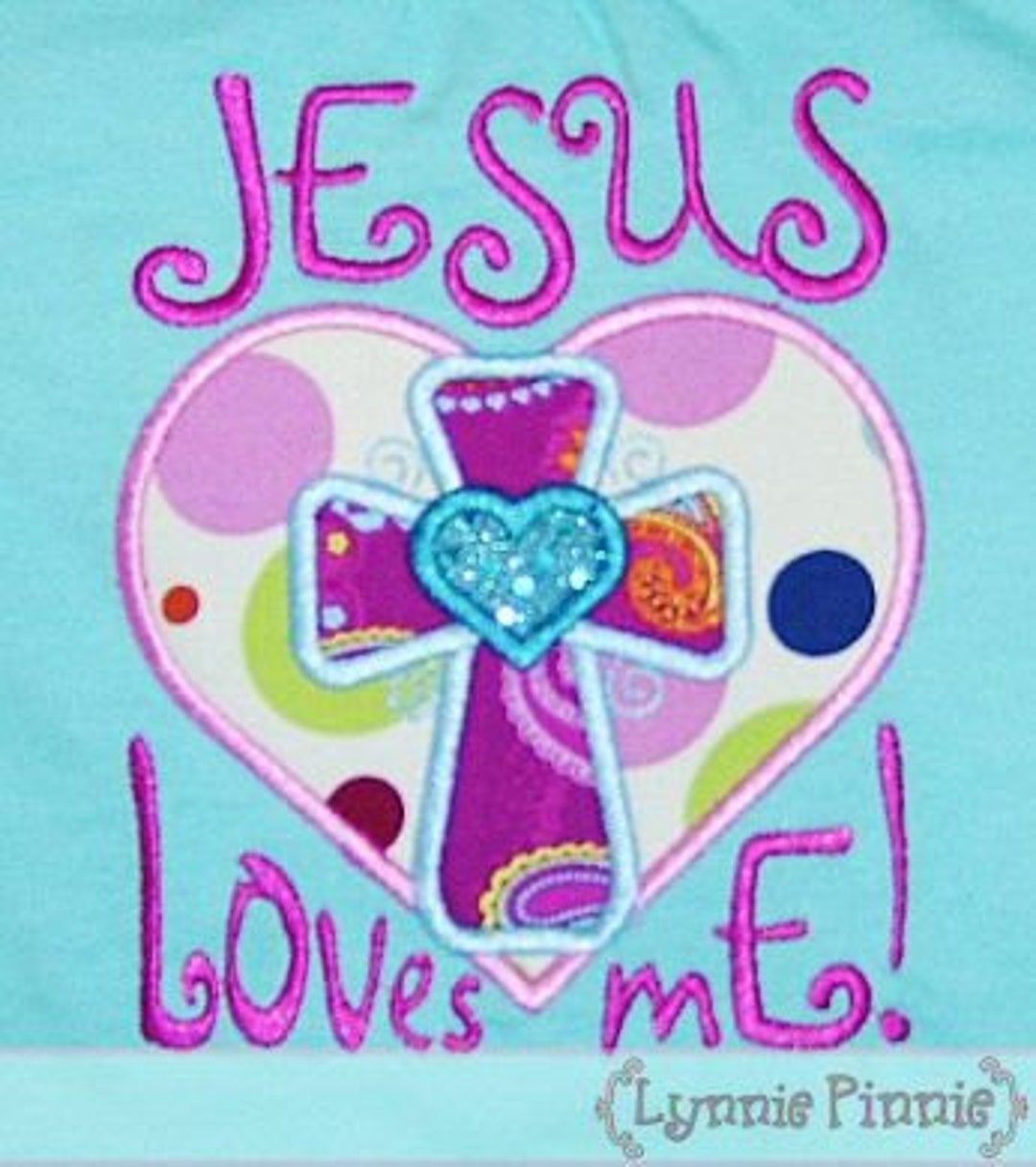JESUS Loves ME Heart Cross Applique 4x4 5x7 6x10 Machine Embroidery ...