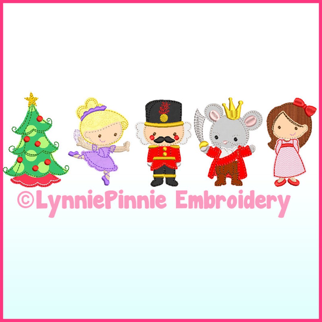 SET of 6 MINI Christmas Nutcracker Machine Embroidery Applique Design ...