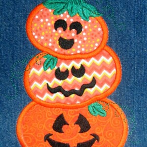 PUMPKIN STACK Applique 4x4 5x7 6x10 Svg Machine Embroidery Design File ...