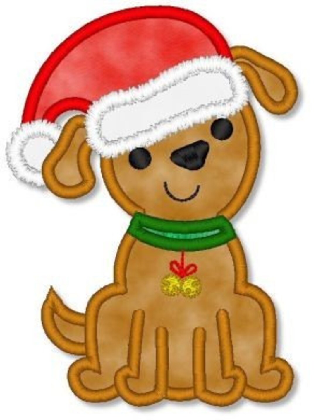SANTA Hat PUPPY Applique 4x4 5x7 6x10 Machine Embroidery Design INSTANT ...
