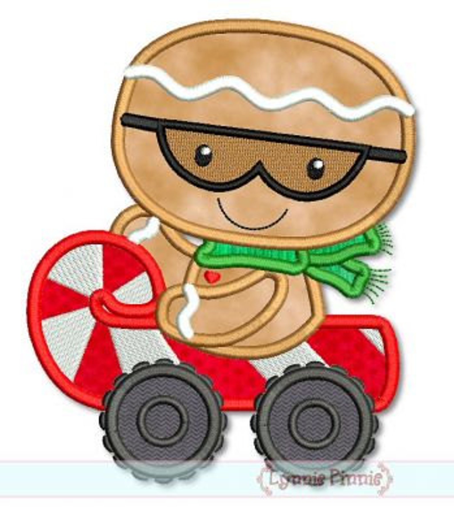 GINGERBREAD Man Candy Cane CAR Applique 4x4 5x7 6x10 Svg INSTANT ...