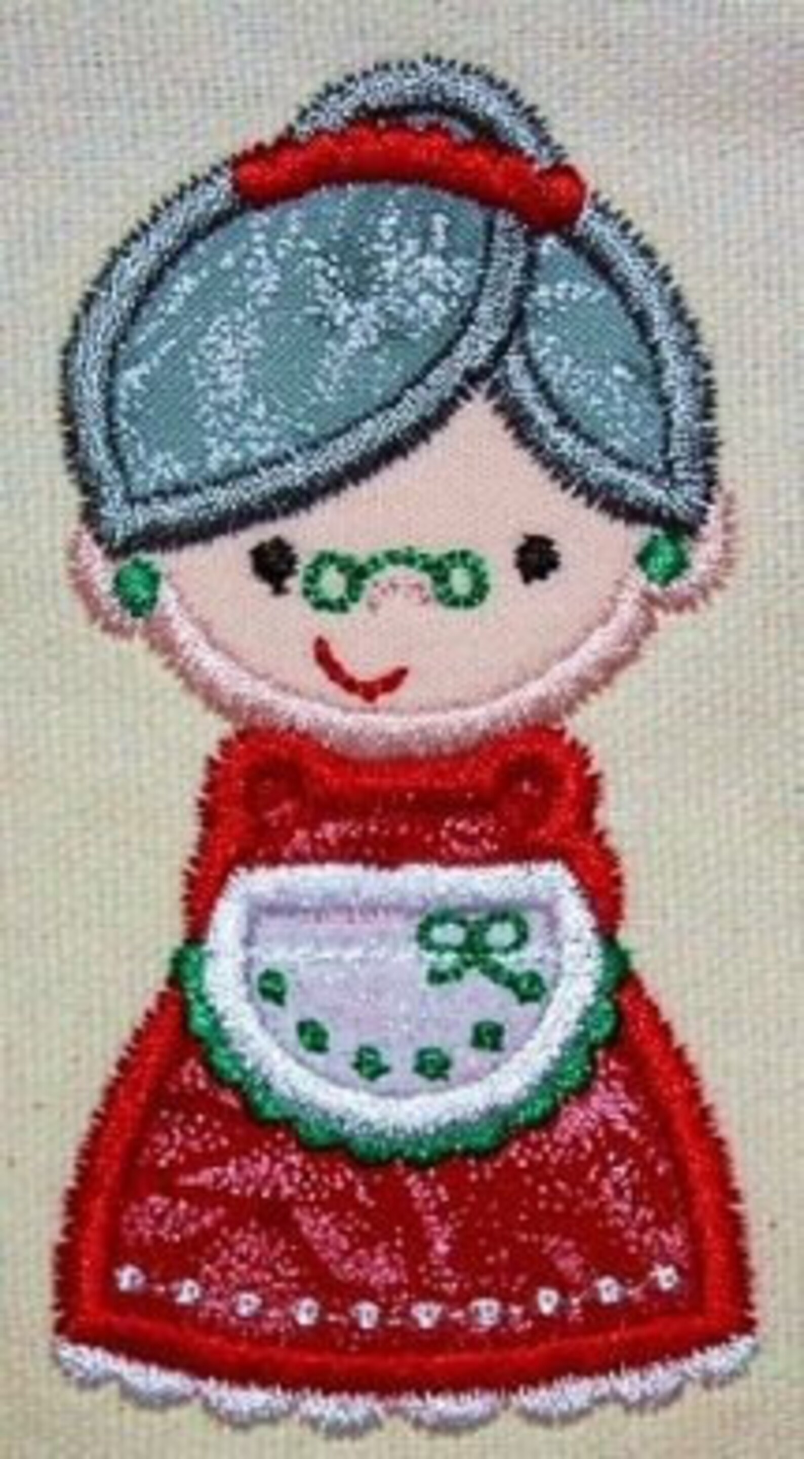 MRS. CLAUS Applique 4x4 5x7 6x10 Machine Embroidery Design | Etsy