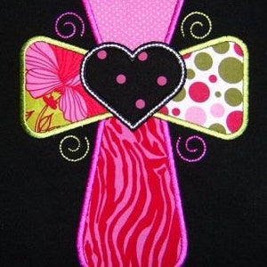 SWIRLY CROSS Applique 4x4 5x7 6x10 Machine Embroidery Design INSTANT ...