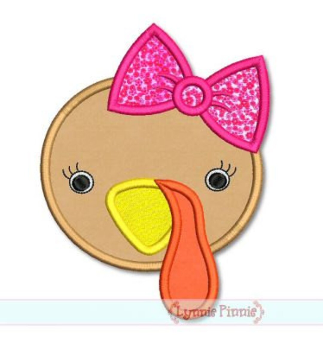 GIRL TURKEY Face Applique 4x4 5x7 6x10 Machine Embroidery Design File ...