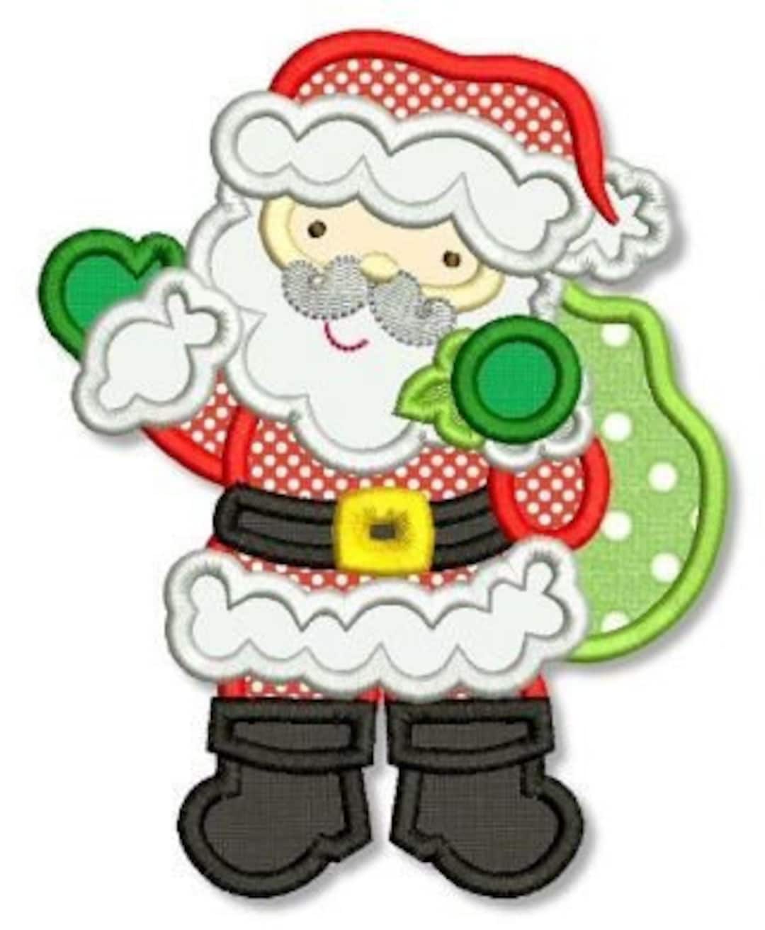 SANTA CLAUS Applique 4x4 5x7 6x10 Machine Embroidery Design Christmas ...